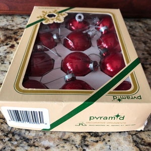 Vintage Pyramid Christmas Ornaments ~ Set of 12 ~ Red Color - Etsy