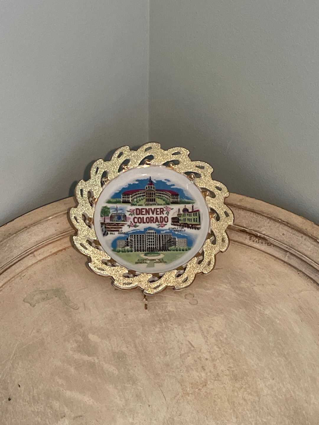 Vintage Souvenir Plate Denver Colorado - Etsy