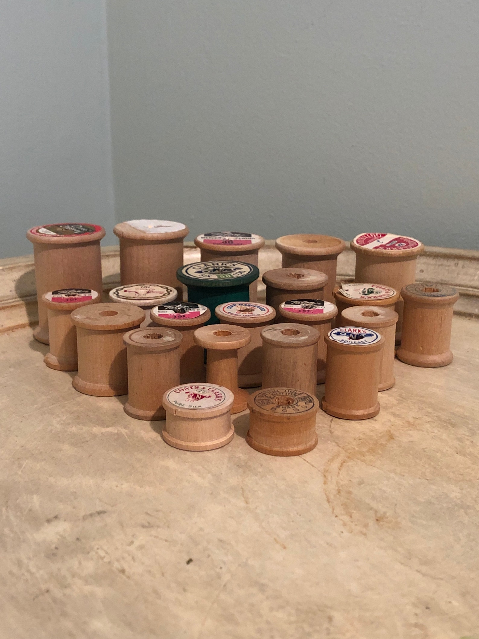 Vintage Wooden Spools 22 Assorted 1 - Etsy