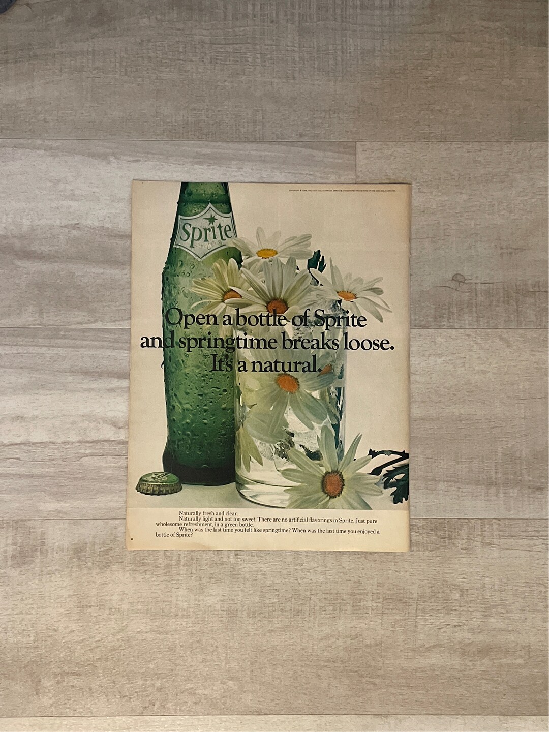 Vintage Paper Advertisement Sprite Open a Bottle of Sprite - Etsy