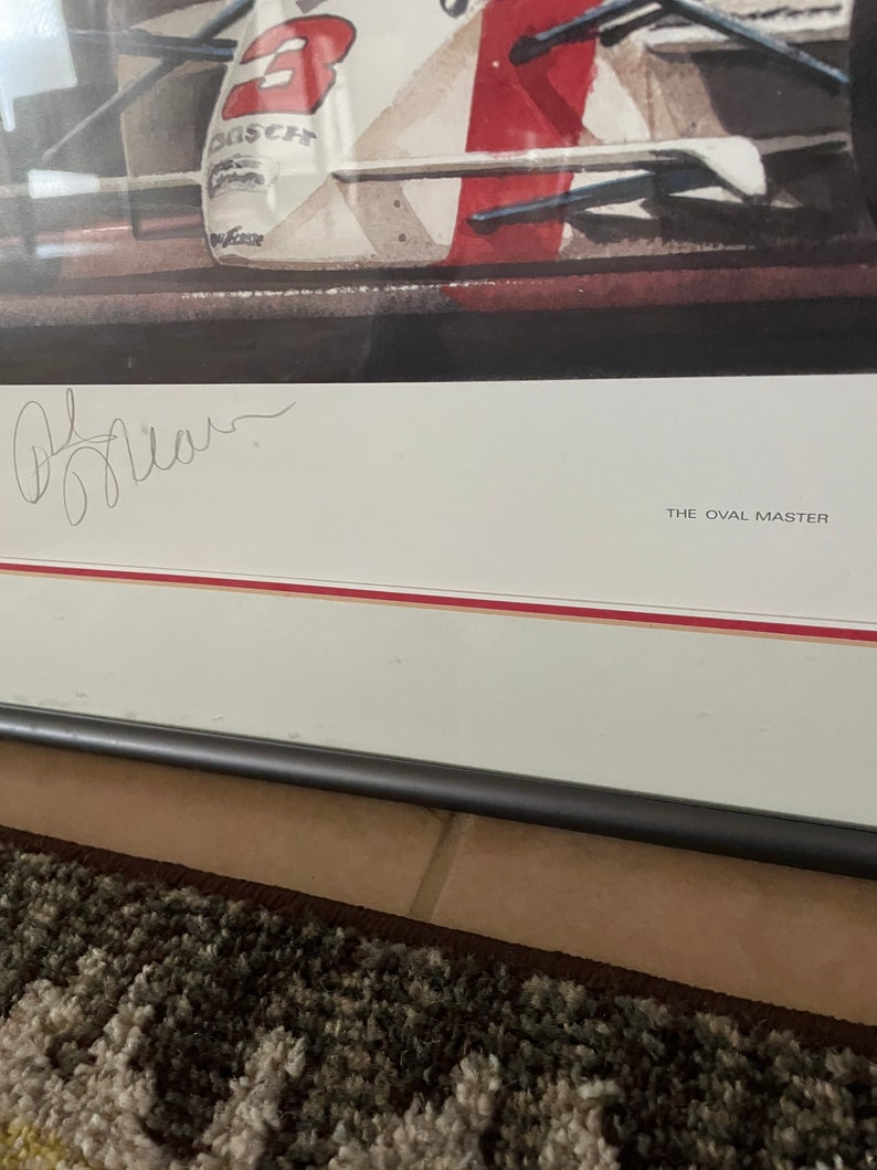 Oval Masters Lithograph Signed Rick Mears by Artist Bill Neale - Etsy