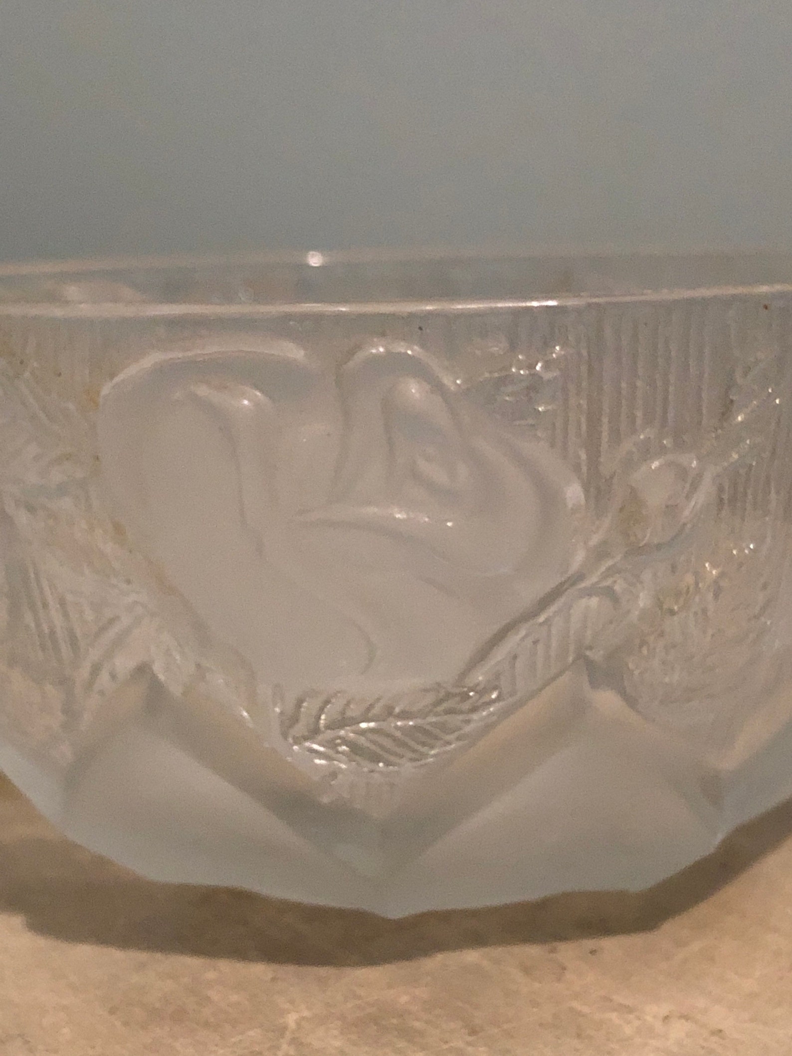Covetro Italian Pressed Glass Serving Bowl With Rose Details - Etsy