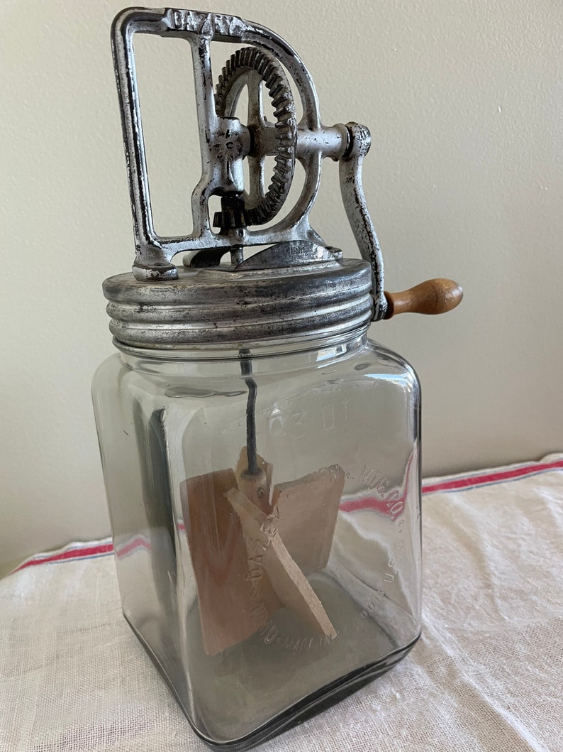 Antique Butter Churn Dazey 3 Quart Glass Churn - Etsy