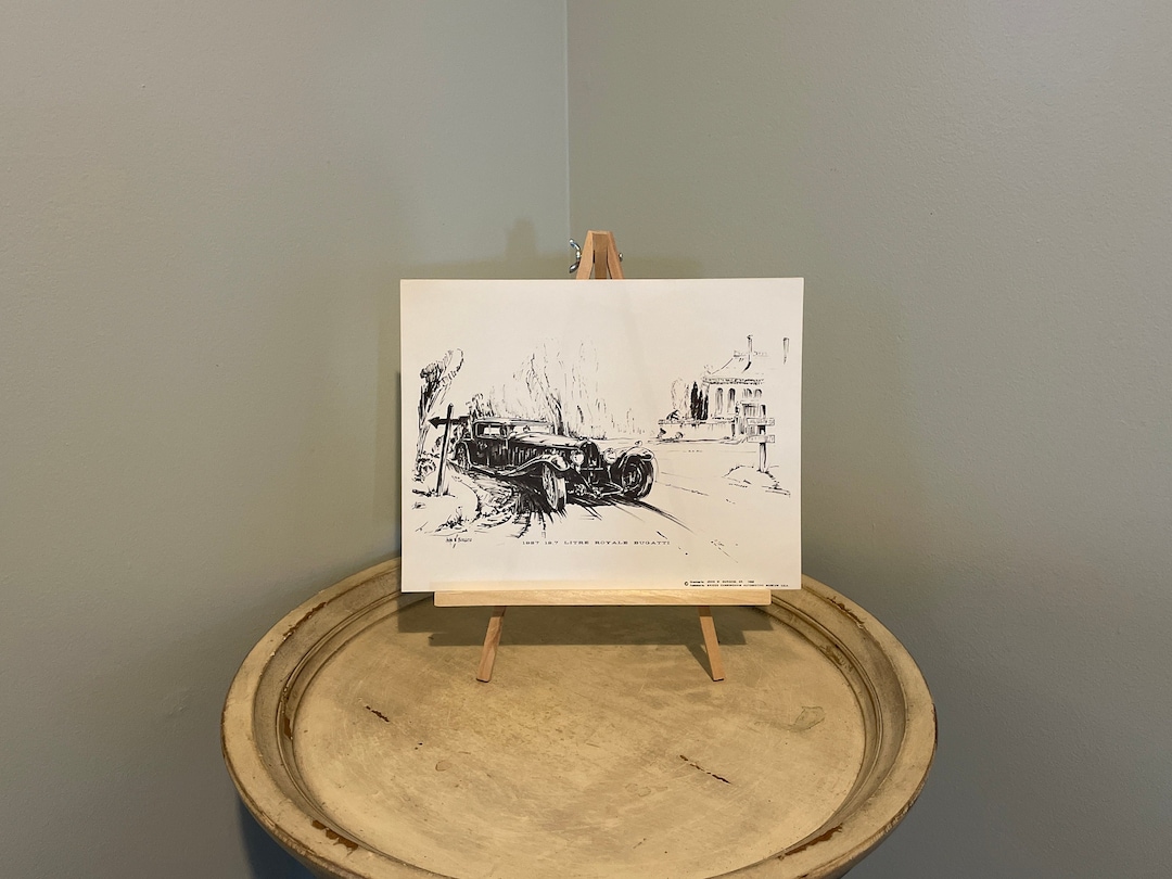 Vintage 1968 John W Burgess Drawing ~ 1927 12.7 Litre Royale Bugatti - Etsy
