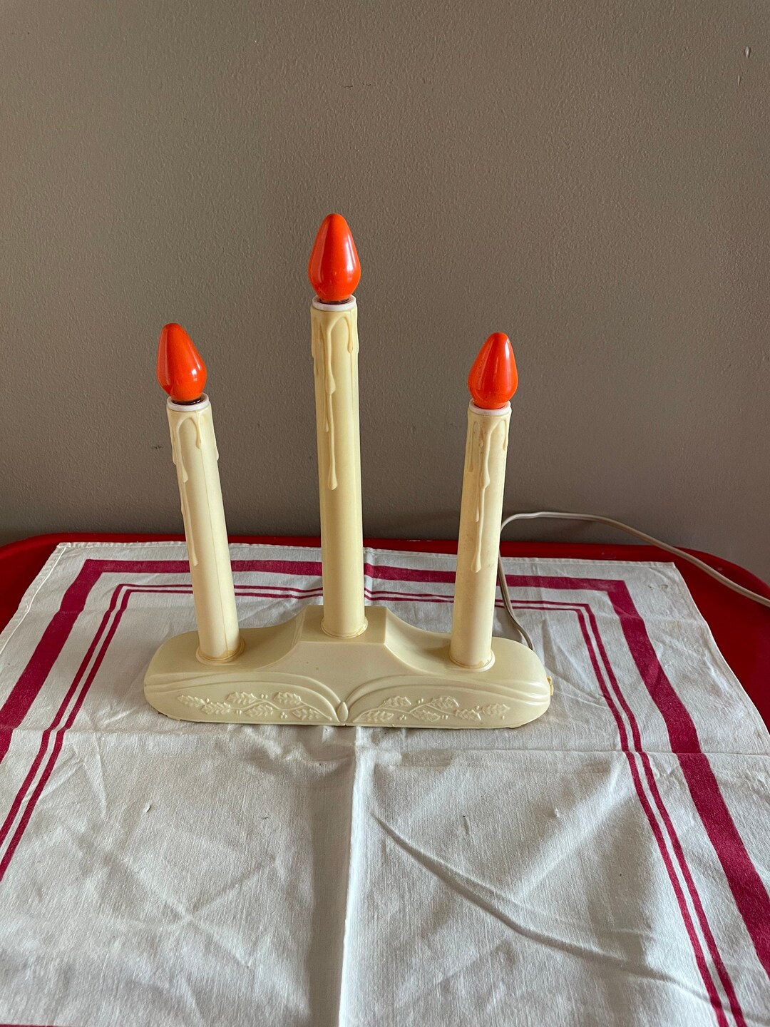 Vintage 3 Bulb Candelabra ~ Electric Christmas Lights - Etsy