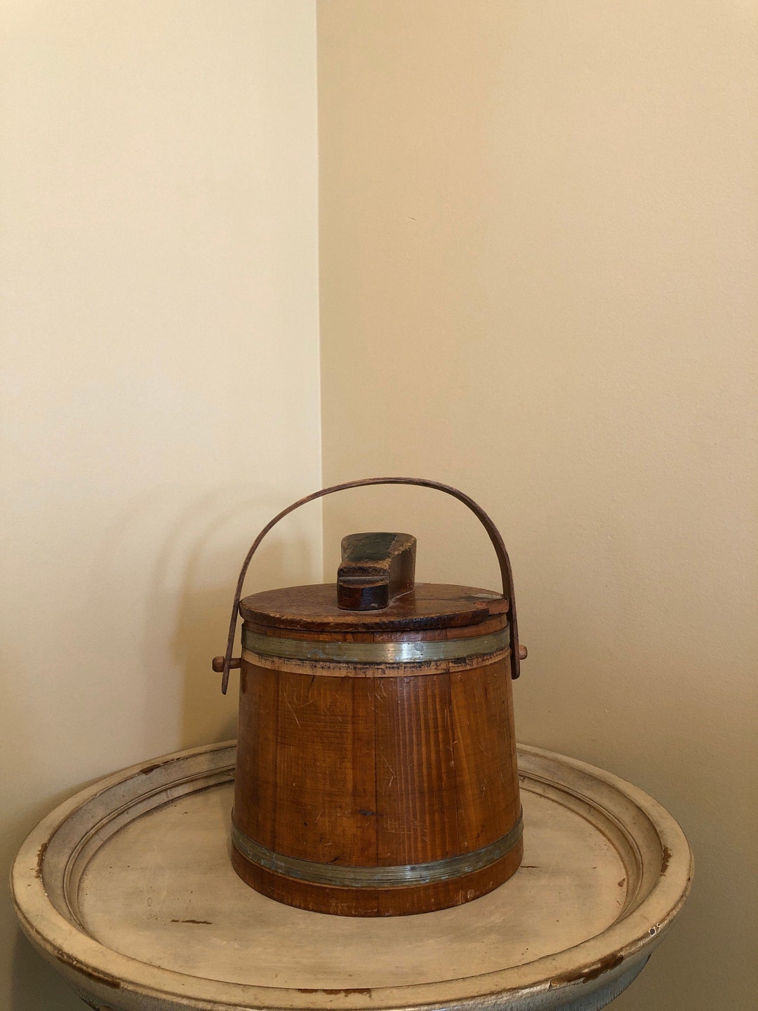 Firkin Shoe Shine Box ~ Round Barrel Shape - Etsy