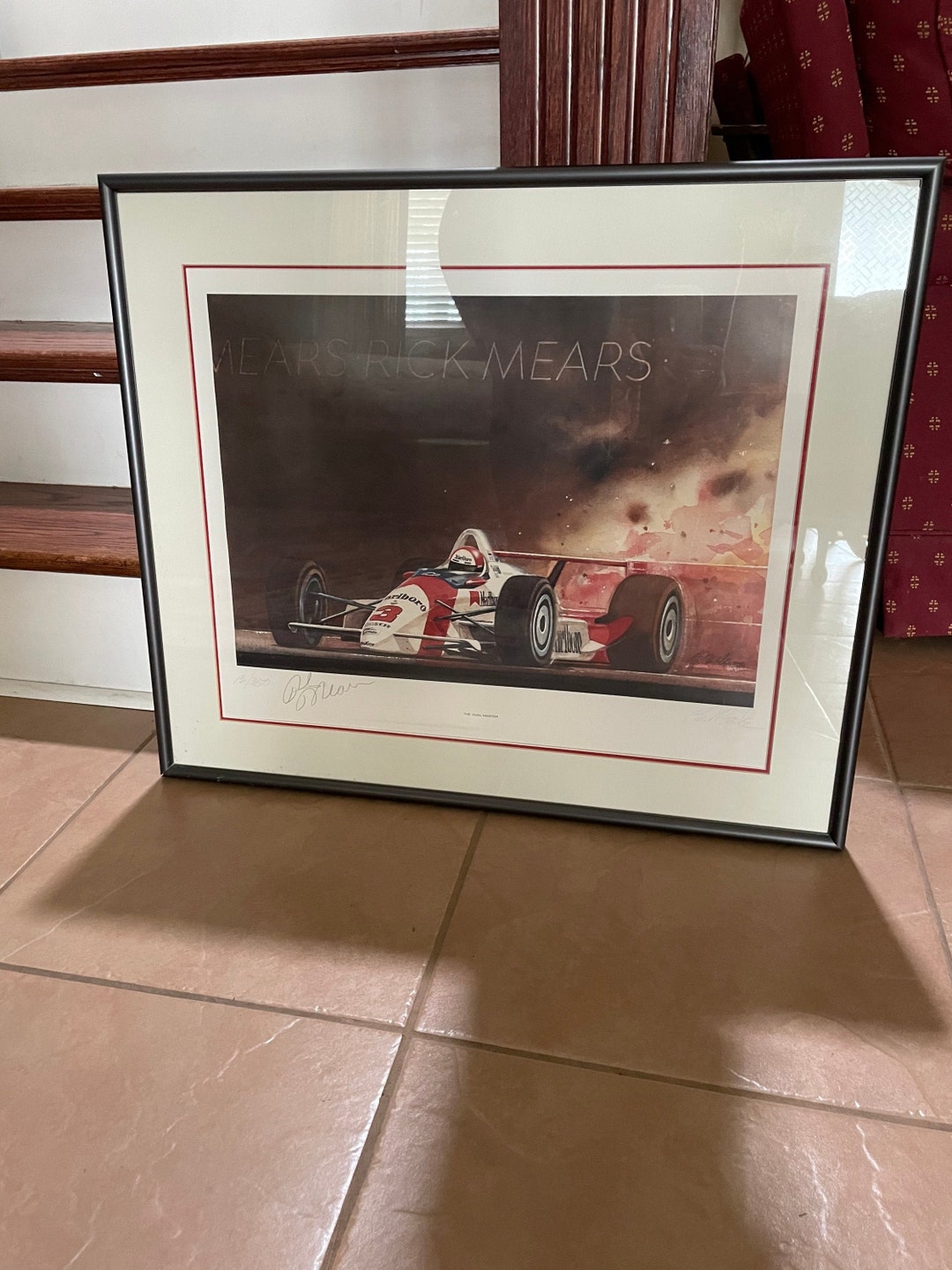 Oval Masters Lithograph Signed Rick Mears by Artist Bill Neale - Etsy