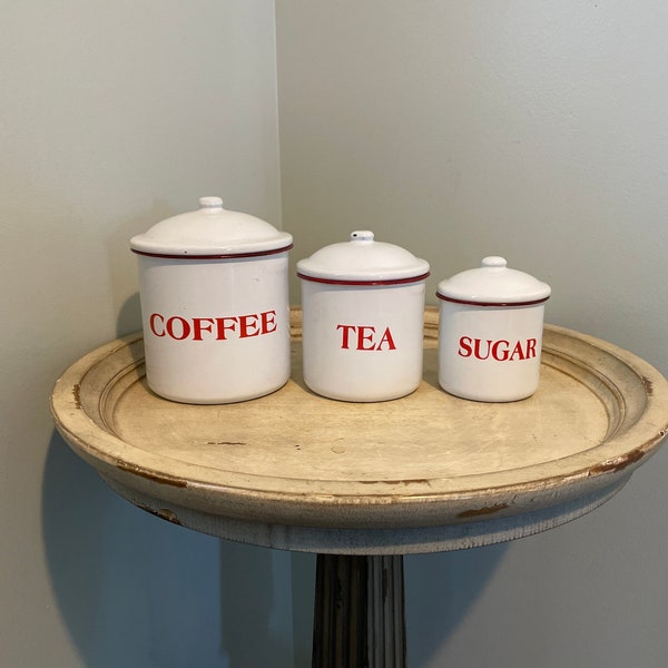 Enamelware Canister - Etsy