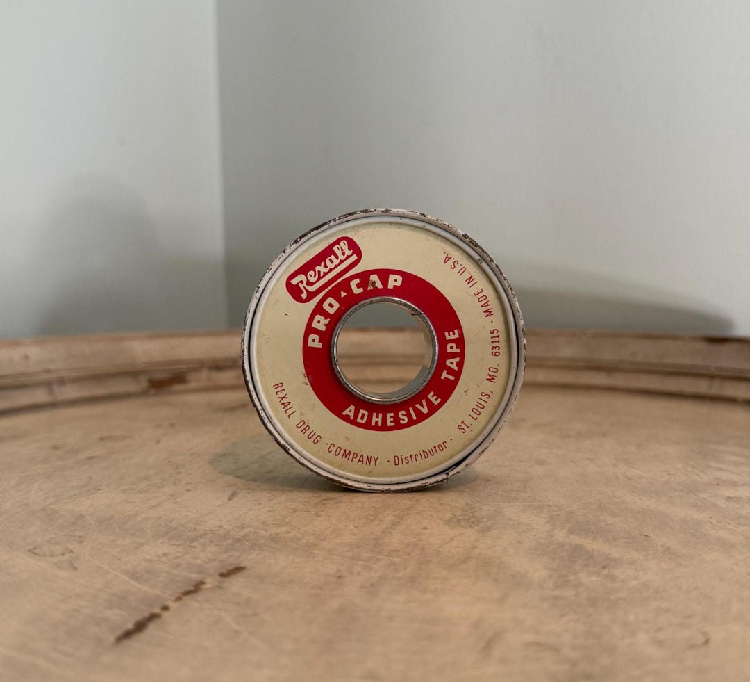 Vintage Tin ~ Rexall Pro-cap Adhesive Tape Container - Etsy