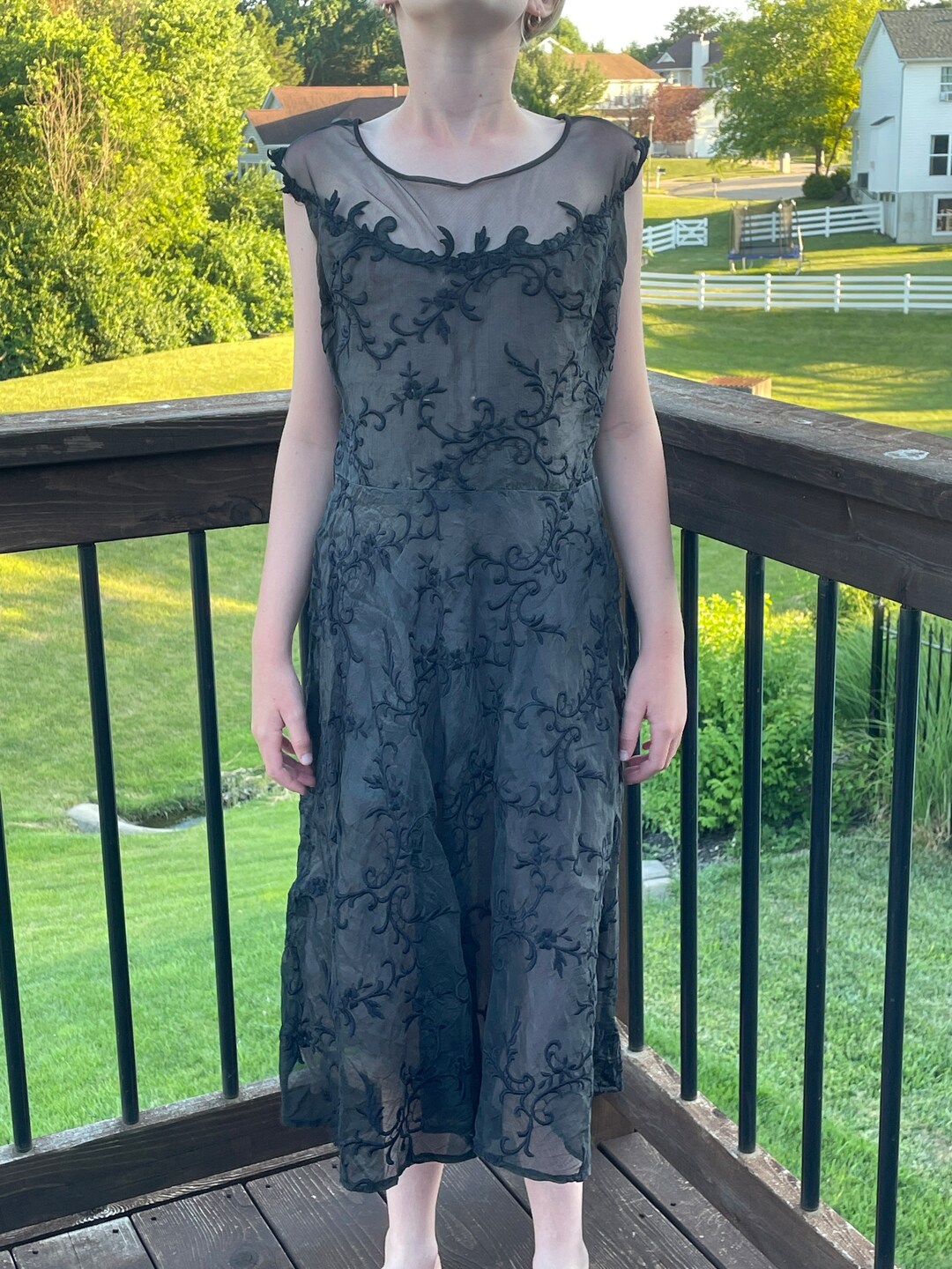Vintage Black Cocktail Dress With Side Zipper, 1950's Silk Organza - Etsy