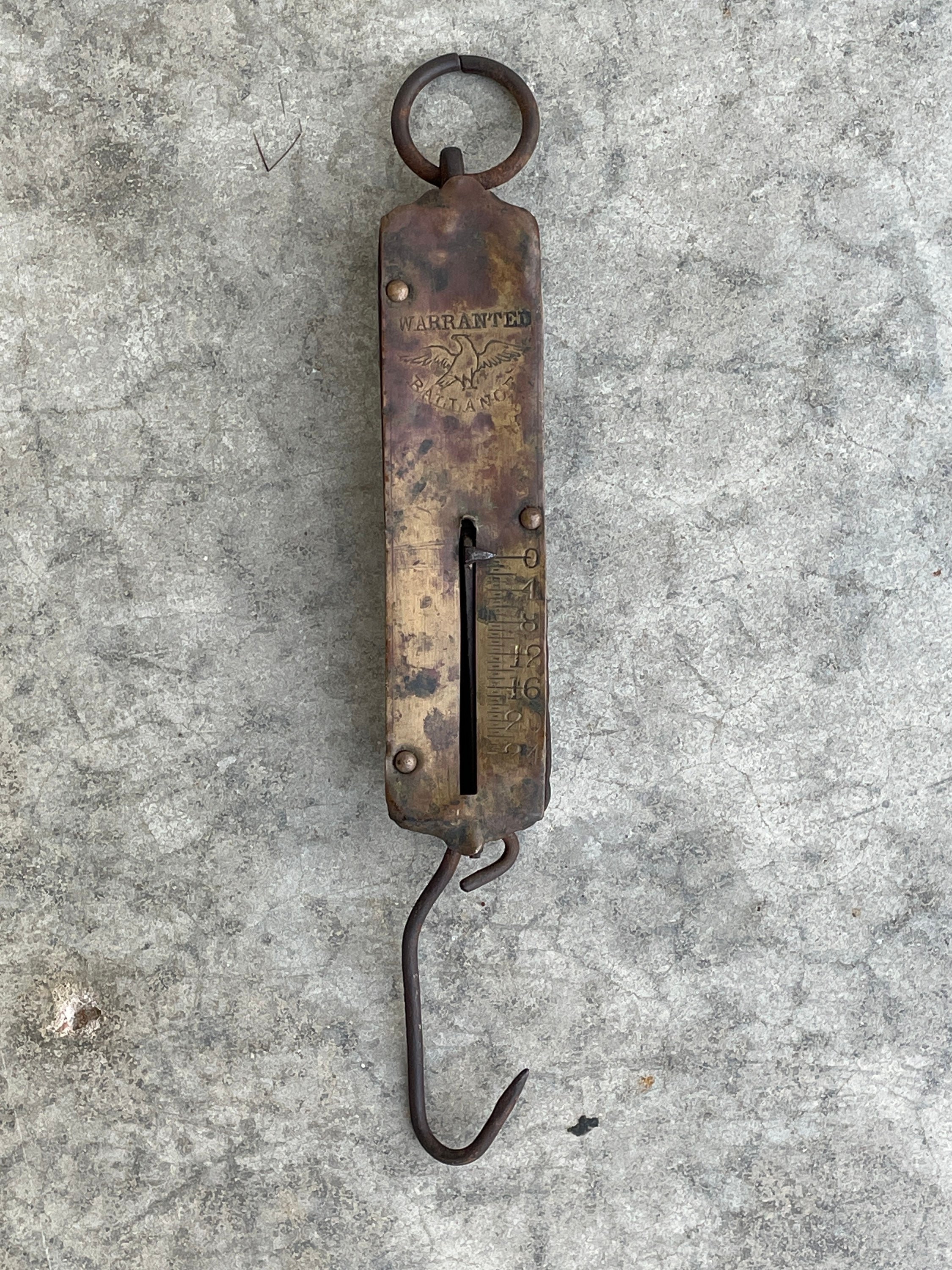 Antique Brass Spring Scale ~ Warranted Balance 24 Pound - Etsy
