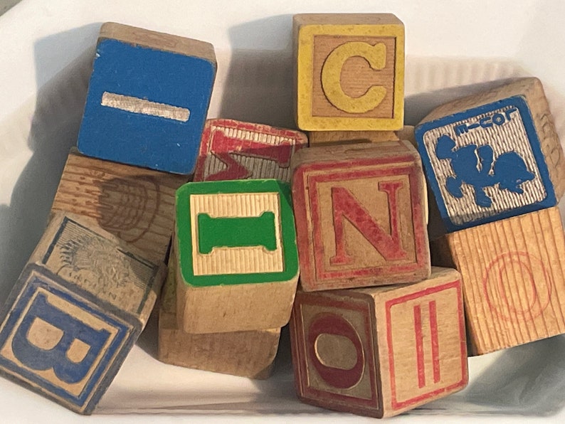 Vintage Assorted Wooden Blocks Set of 12 - Etsy