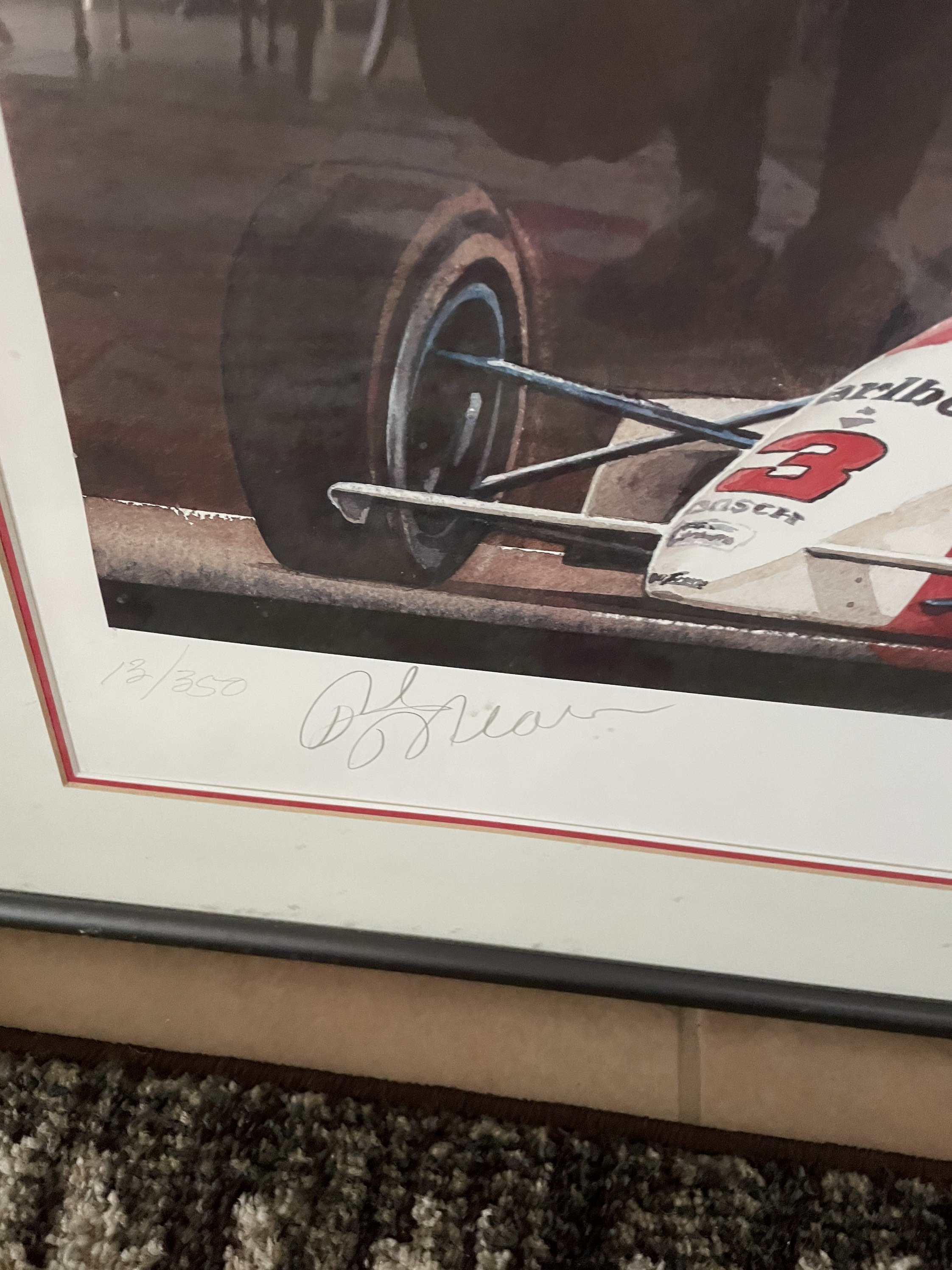 Oval Masters Lithograph Signed Rick Mears by Artist Bill Neale - Etsy