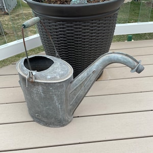 Antique Galvanized Radiator Fluid Can ~ Watering Can With Curved Long ...