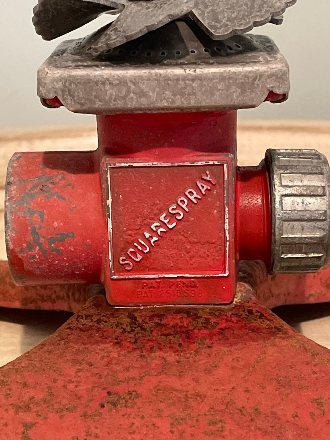 Vintage Squarespray Sprinkler With Red Paint - Etsy
