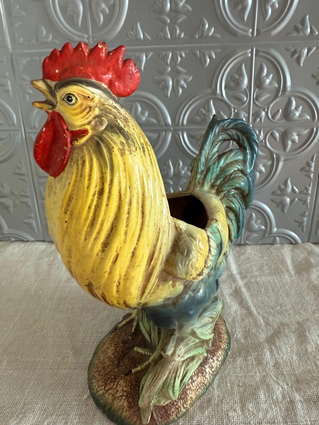 Vintage Rooster Planter
