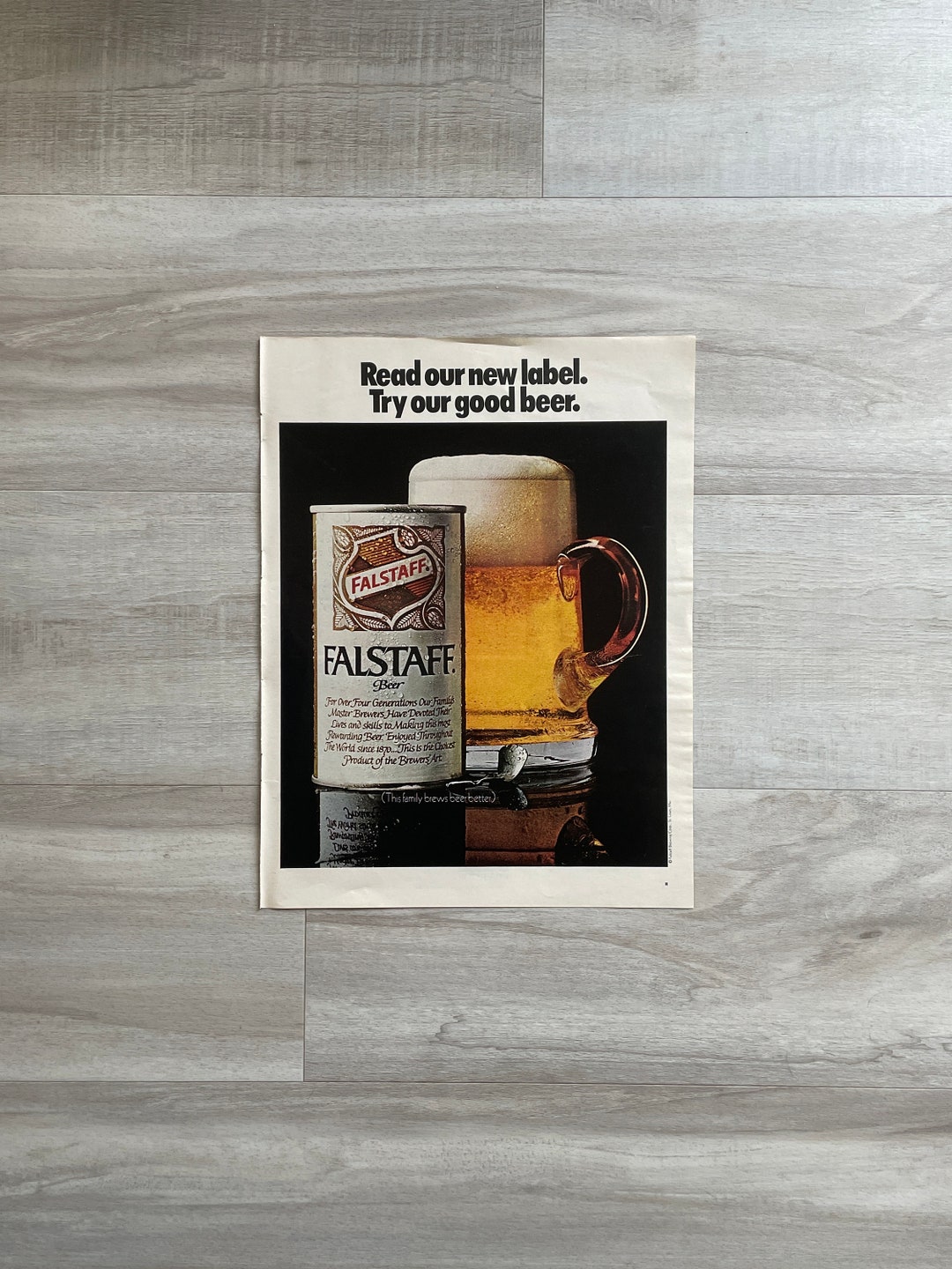 Vintage Paper Advertisement ~ Falstaff Beer ~ Read Our New Label Try ...