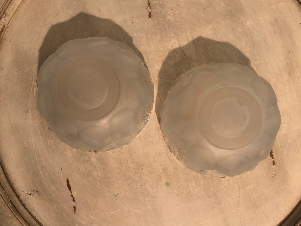 Covetro Italian Pressed Glass Serving Bowl with Rose Details | Etsy