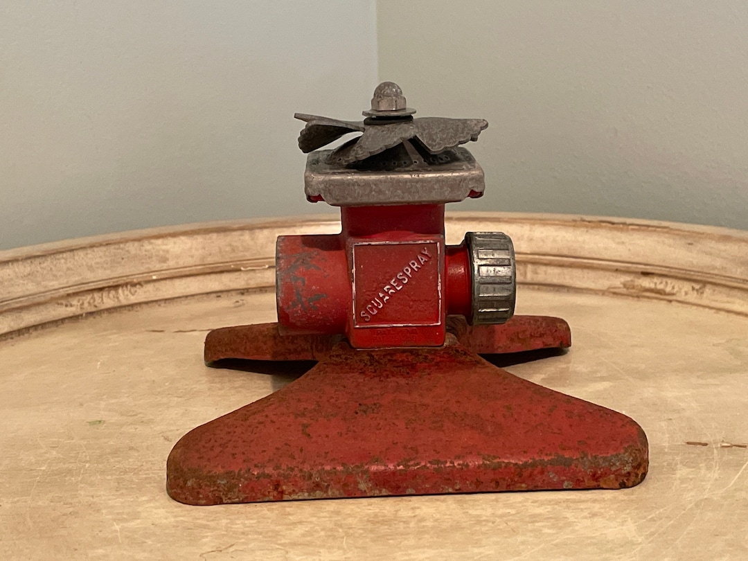 Vintage Squarespray Sprinkler With Red Paint ~ Lawn Tool - Etsy