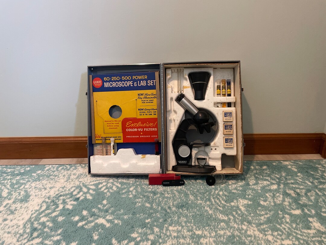 Vintage Microscope & Lab Set Gilbert No. 13042 - Etsy
