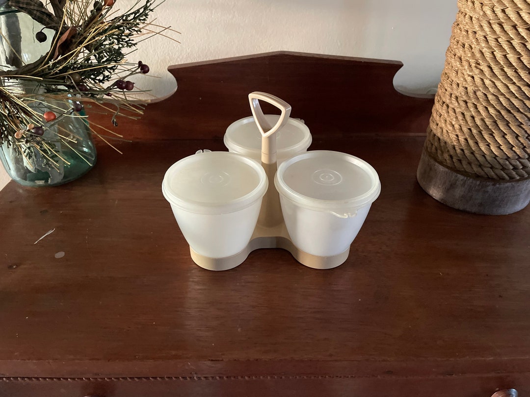 Vintage Tupperware Condiment Server Beige and off White - Etsy