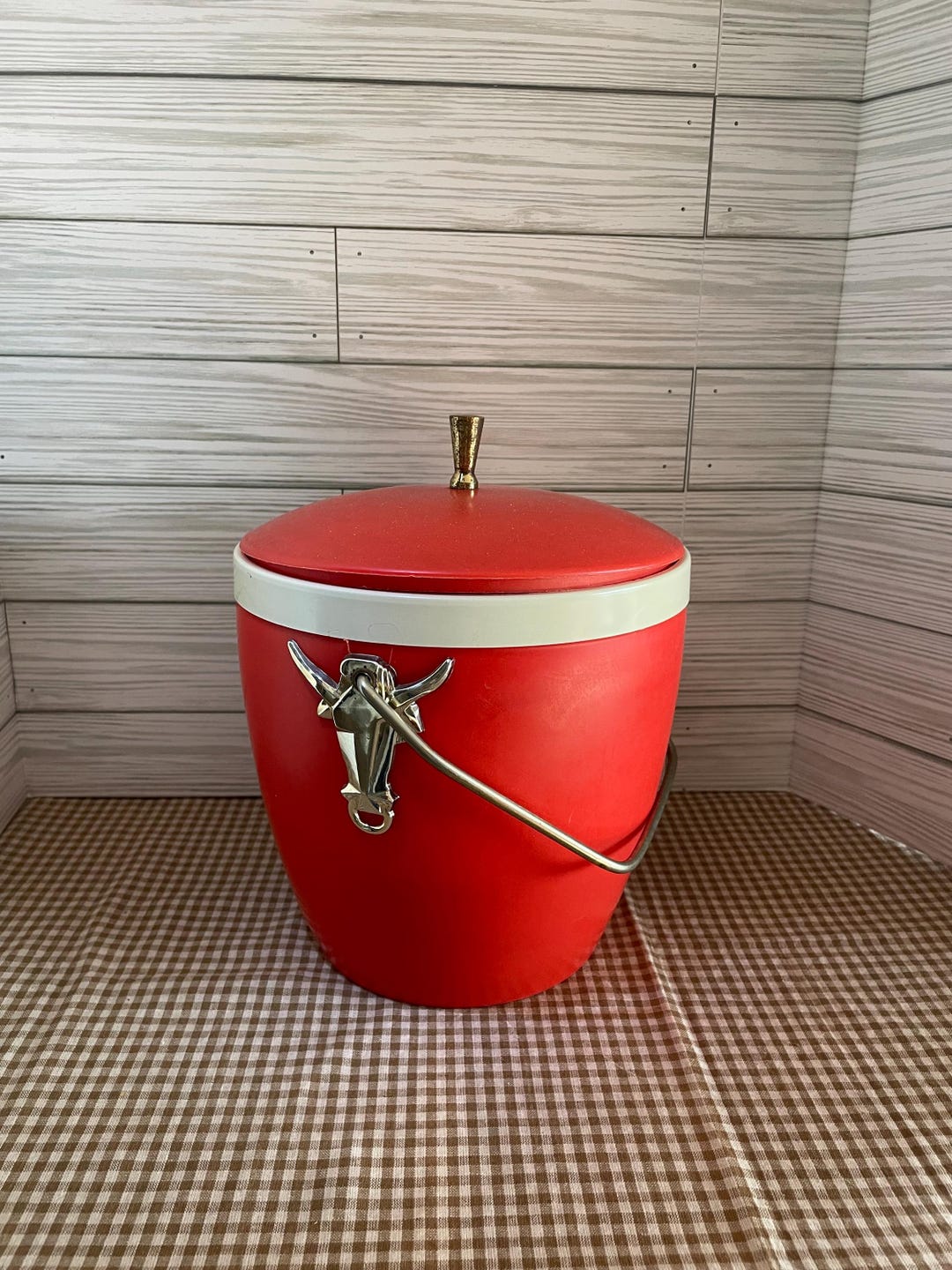 Vintage Gits Ware Ice Bucket ~ Red Plastic ~ Mid Century Modern - Etsy