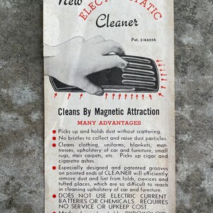 Vintage Electro Static Cleaner ~ Dust Hair Remover From Clothing and ...