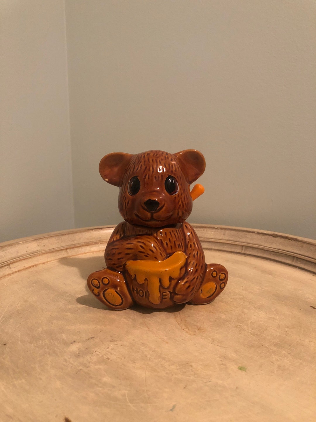Vintage Honey Pot Ceramic Bear Honey Pot With Honey Dipper - Etsy