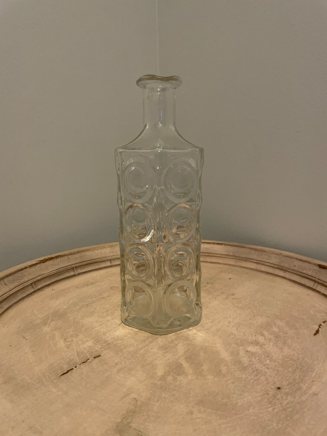 Vintage Glass Bottle ~ Concave Circle Details - Etsy