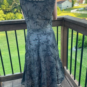 Vintage Black Cocktail Dress With Side Zipper, 1950's Silk Organza - Etsy