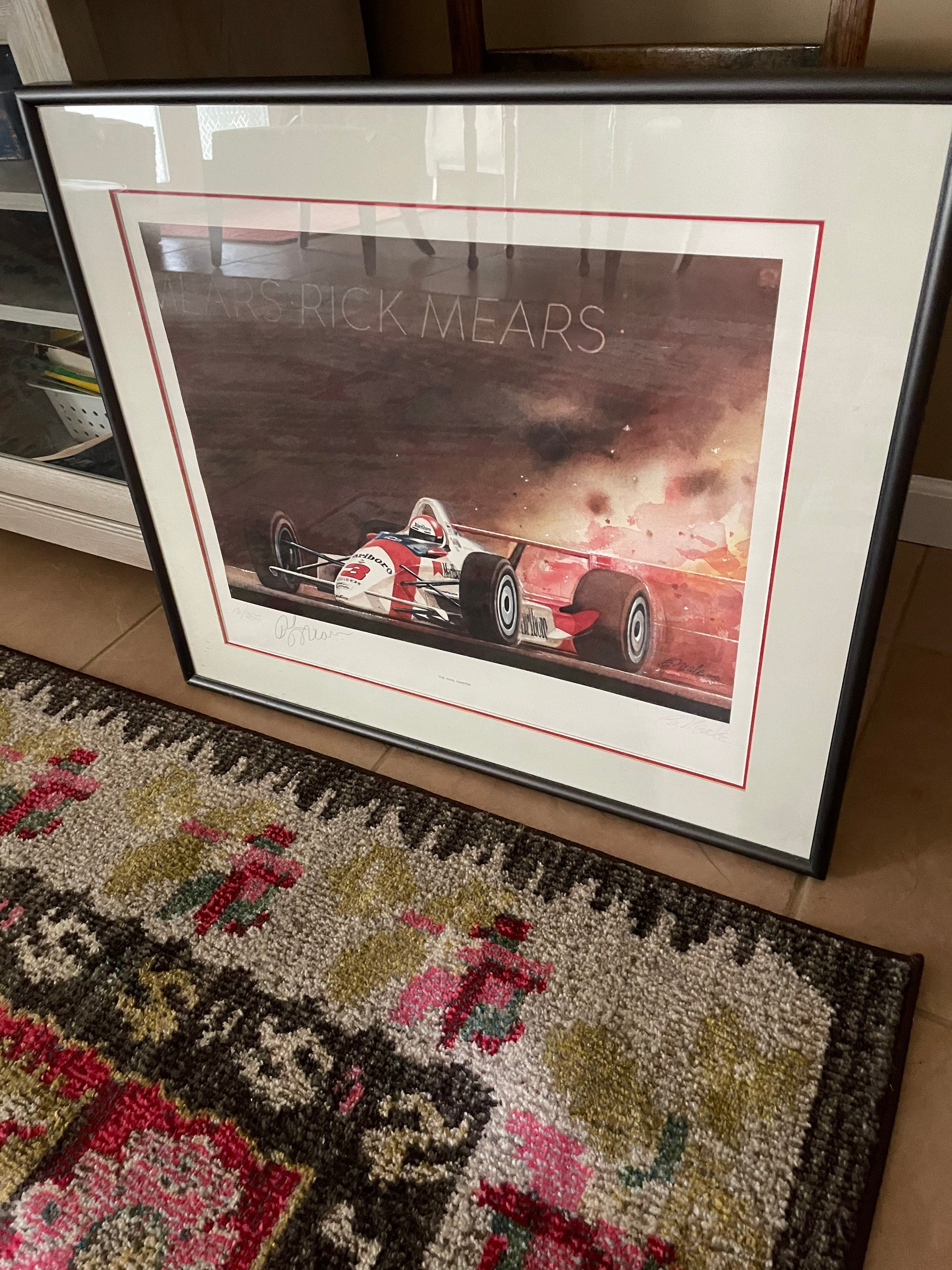 Oval Masters Lithograph Signed Rick Mears by Artist Bill Neale - Etsy