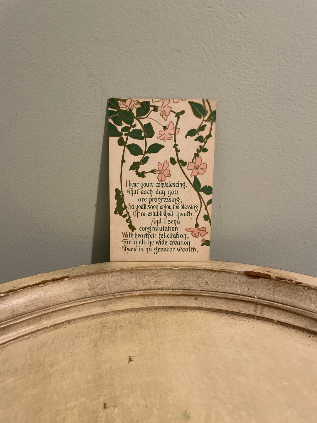 Antique Postcard Get Well Poem - Etsy