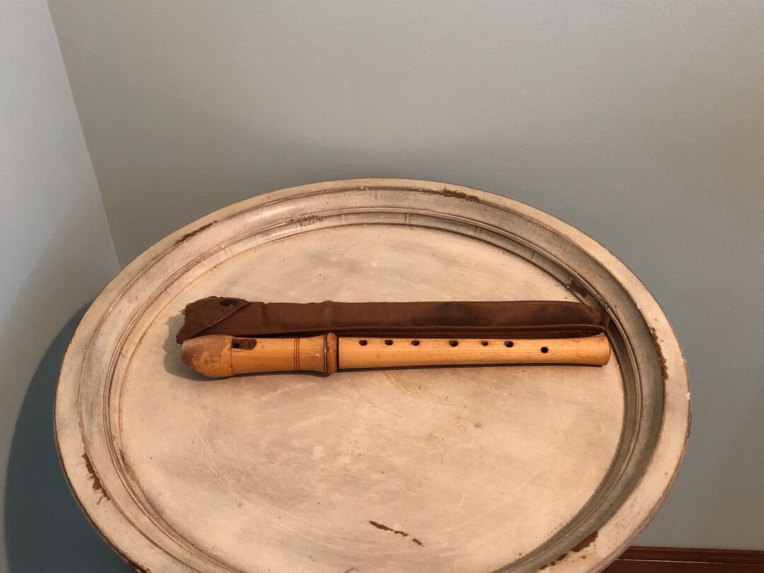 Vintage Wooden Recorder With Case - Light Wood Colored Recorder - Etsy