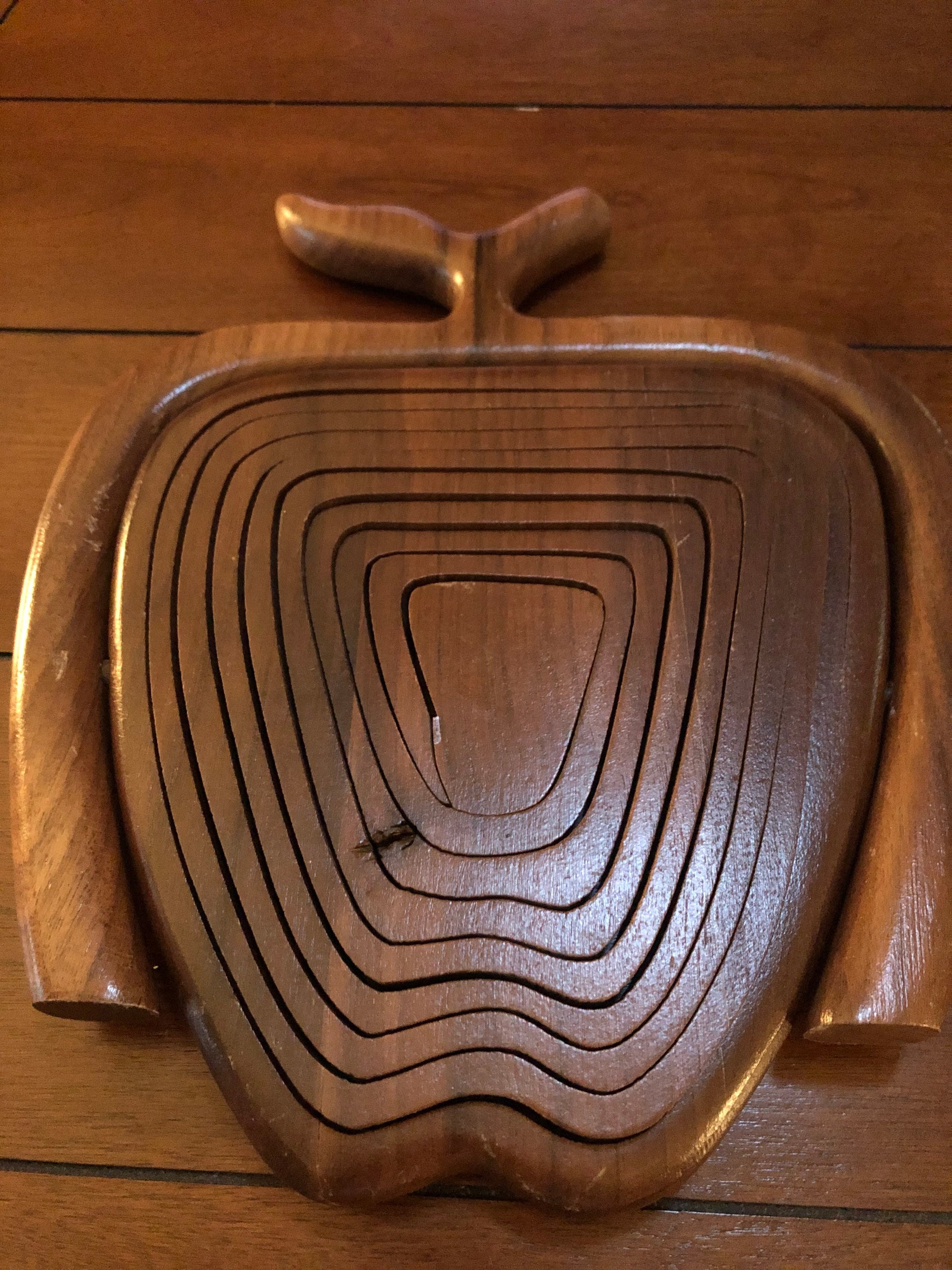 Wooden Collapsible Basket or Trivet Apple Shaped | Etsy