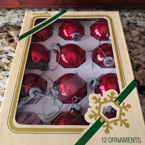 Vintage Pyramid Christmas Ornaments ~ Set of 12 ~ Red Color - Etsy