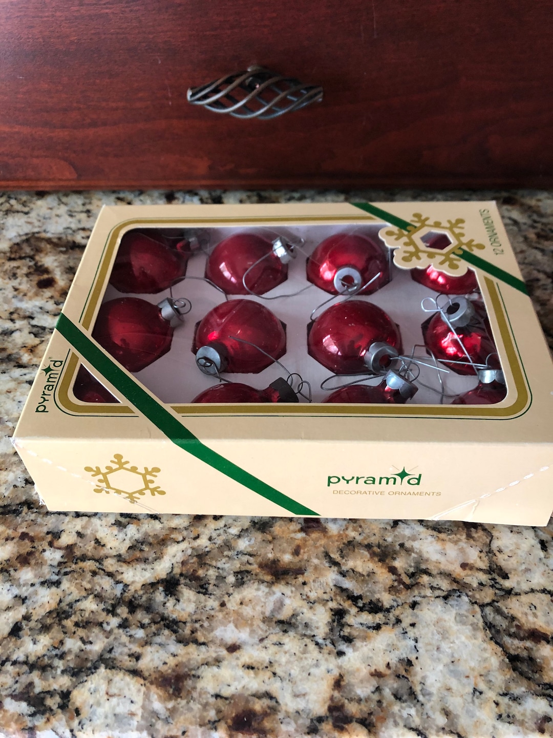 Vintage Pyramid Christmas Ornaments ~ Set of 12 ~ Red Color - Etsy