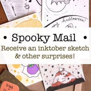 Halloween Happy Mail, Inktober Sketch Art, Halloween Art Mystery Packs ...