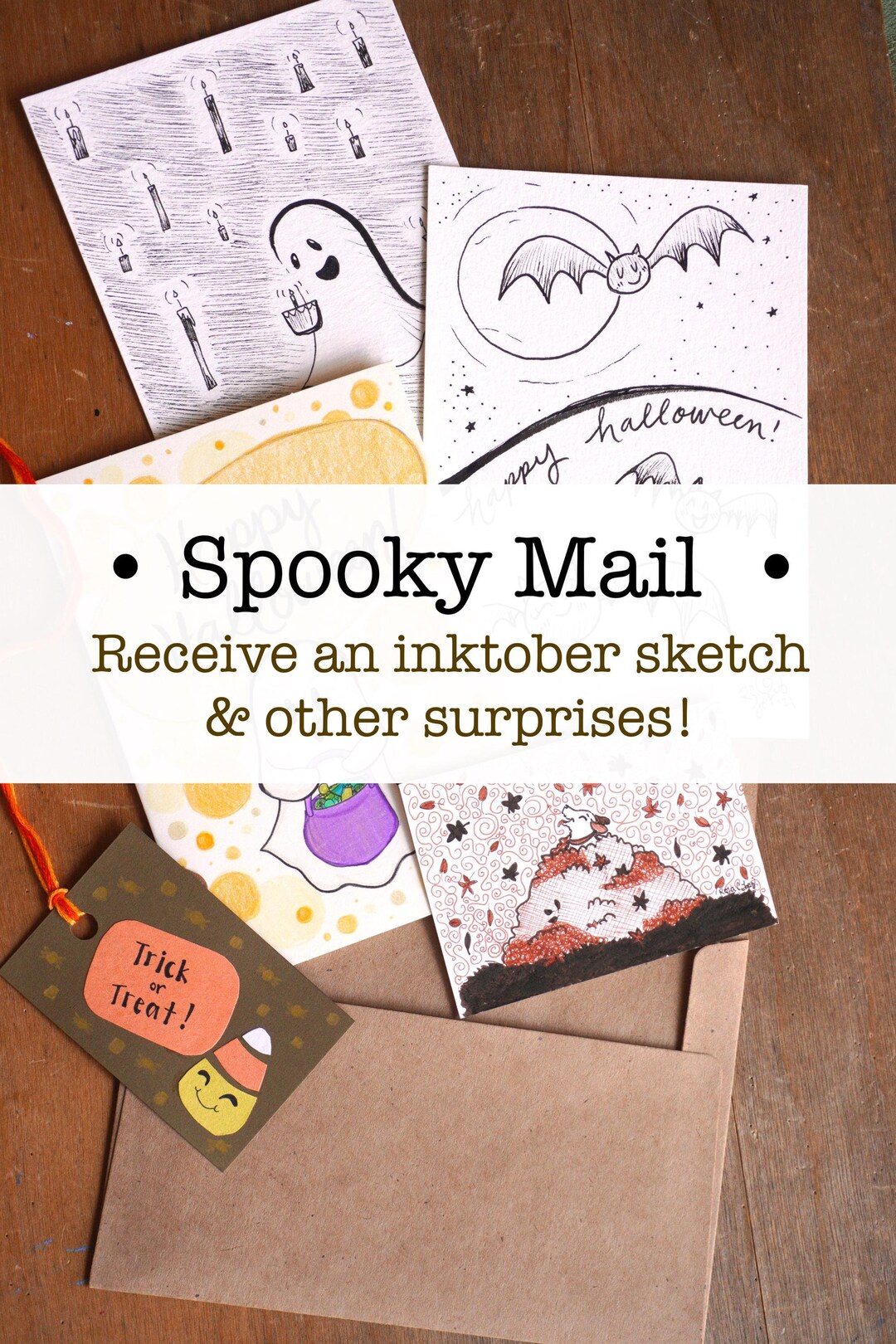 Halloween Happy Mail, Inktober Sketch Art, Halloween Art Mystery Packs ...