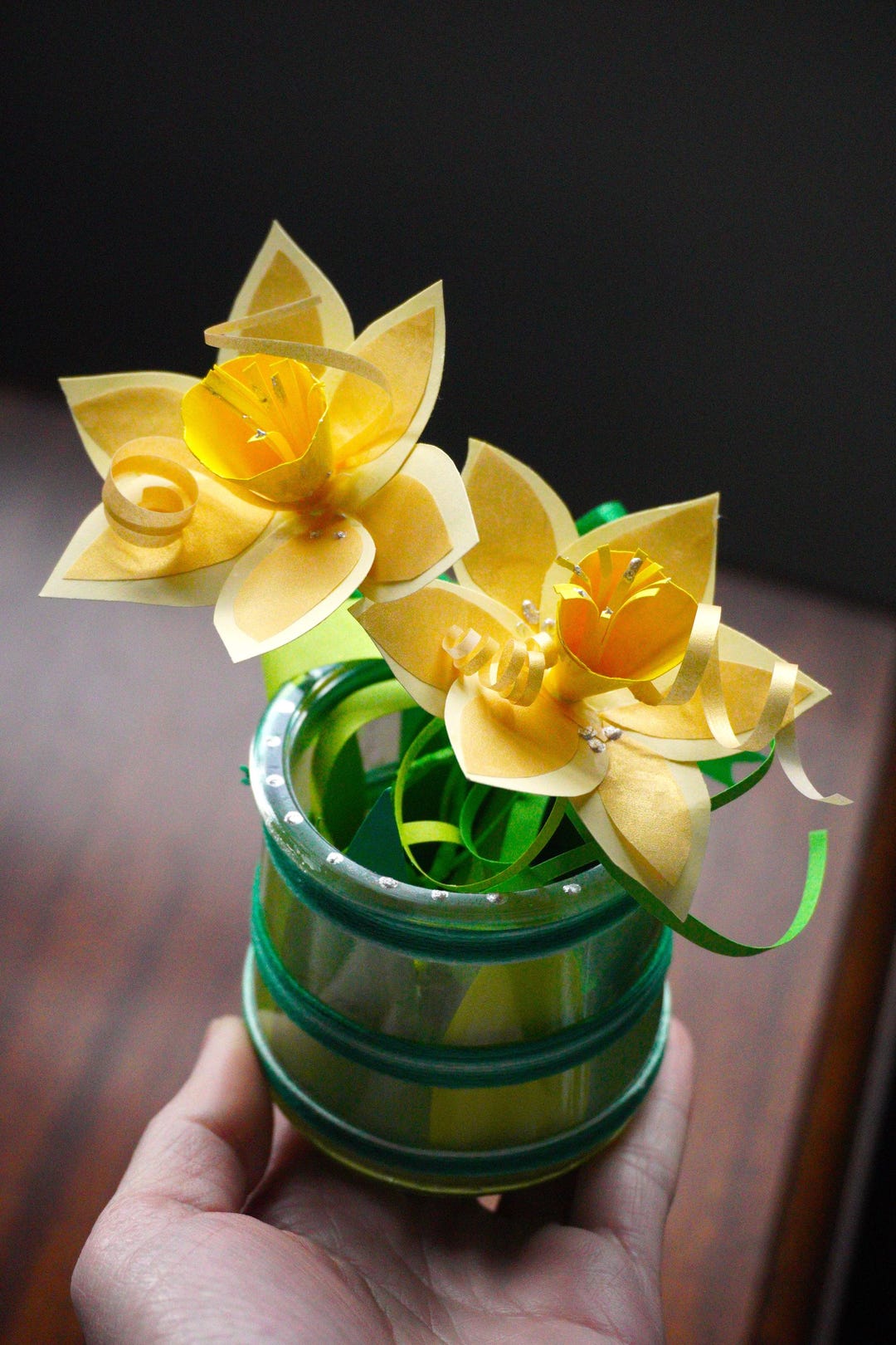 Daffodil Paper Art Bouquet, Custom Paper Art Flowers, Flower Sculpture ...