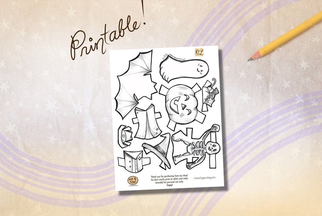Printable Paper Doll, Printable Cute Paper Doll Ghost, Halloween Crafts ...