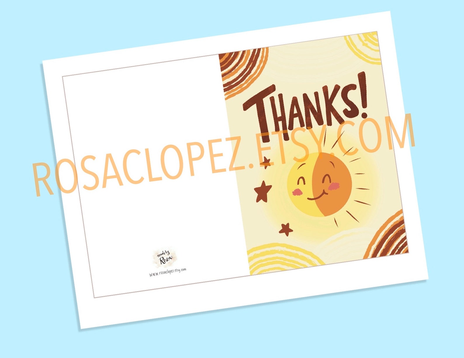 Printable Thank You Card/Sunny Thank You Card/Greeting | Etsy