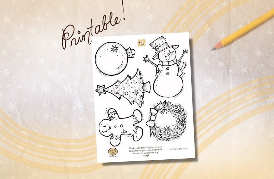 Printable DIY Christmas Ornaments, Printable Christmas Coloring Sheets ...