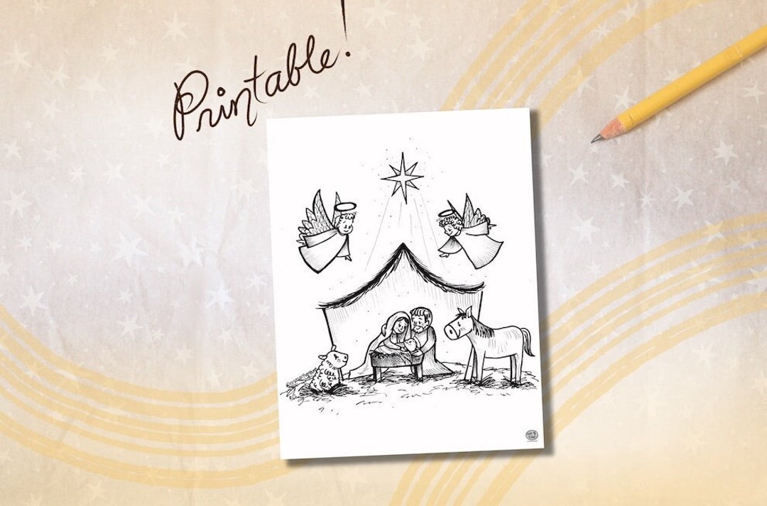 Printable Nativity Coloring Page, Nativity Coloring Pages for Kids ...