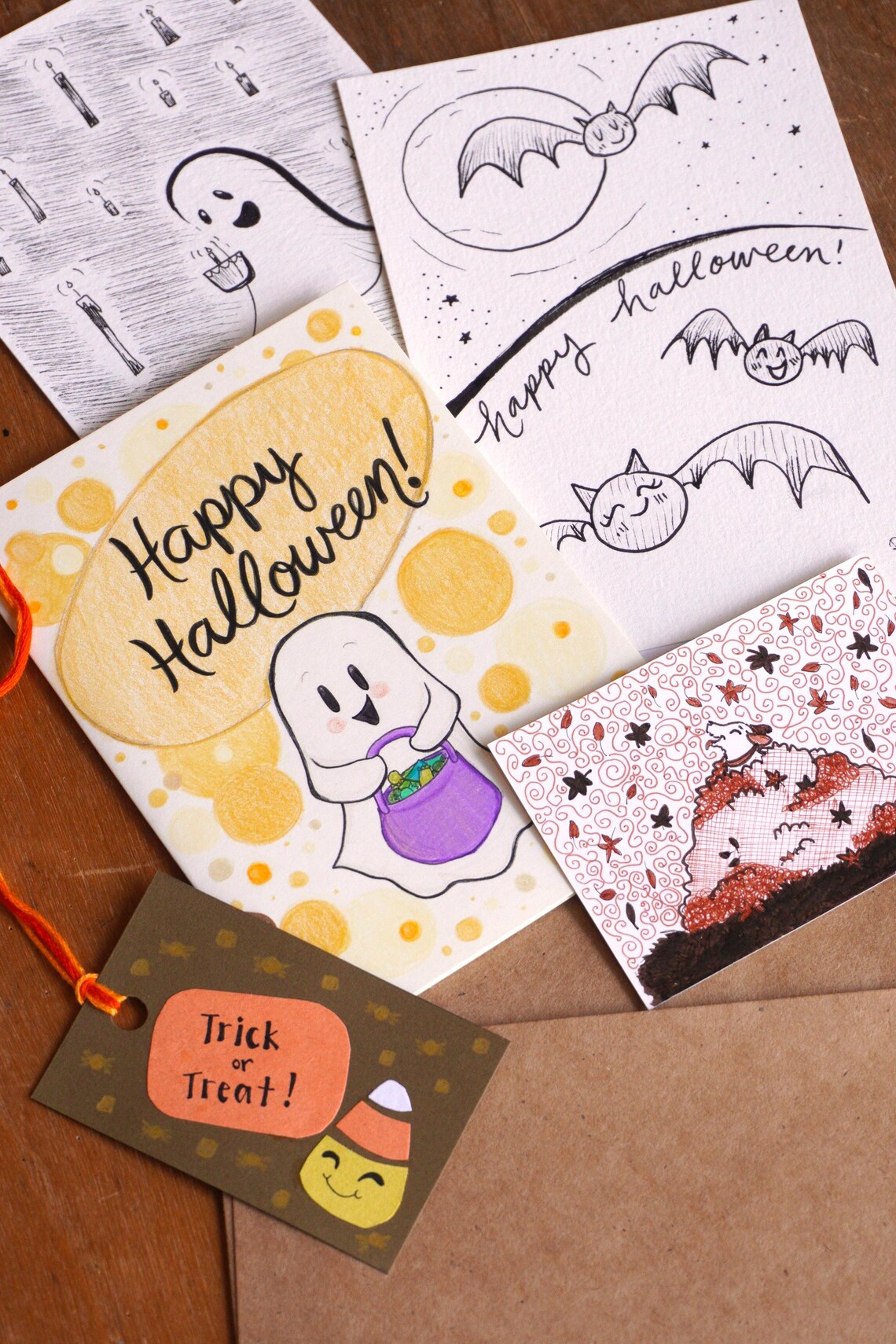 Halloween Happy Mail, Inktober Sketch Art, Halloween Art Mystery Packs ...