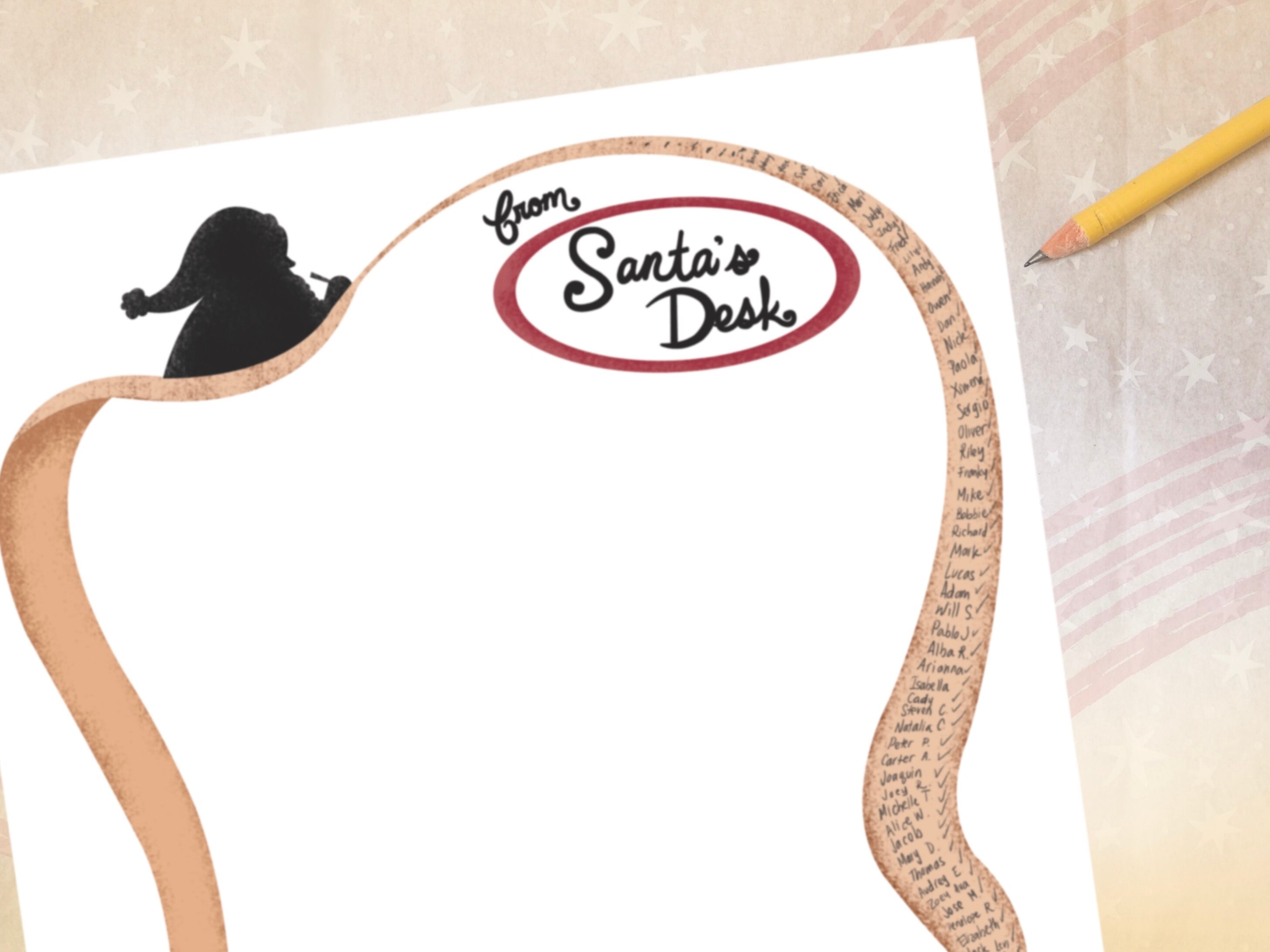 Printable "from Santa's Desk" Letter Stationery, Printable Holiday ...