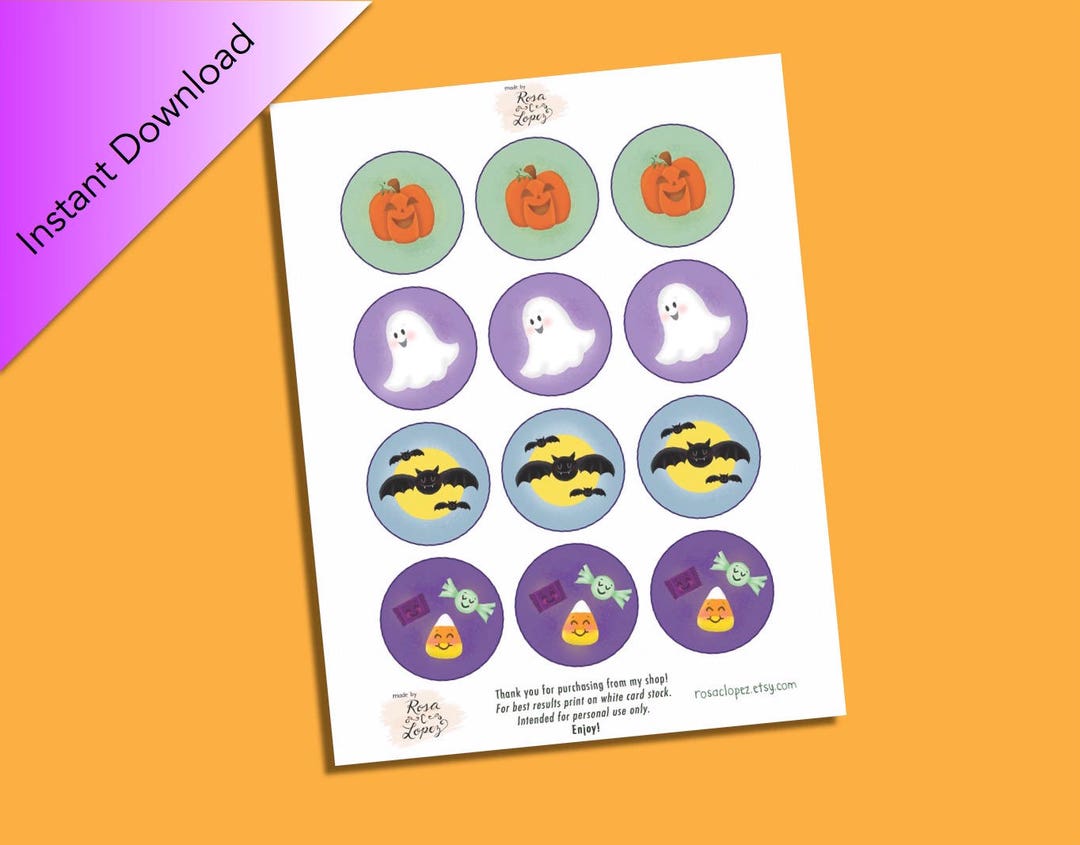 Printable Halloween Cupcake Toppers, Printable Halloween Gift Tags ...