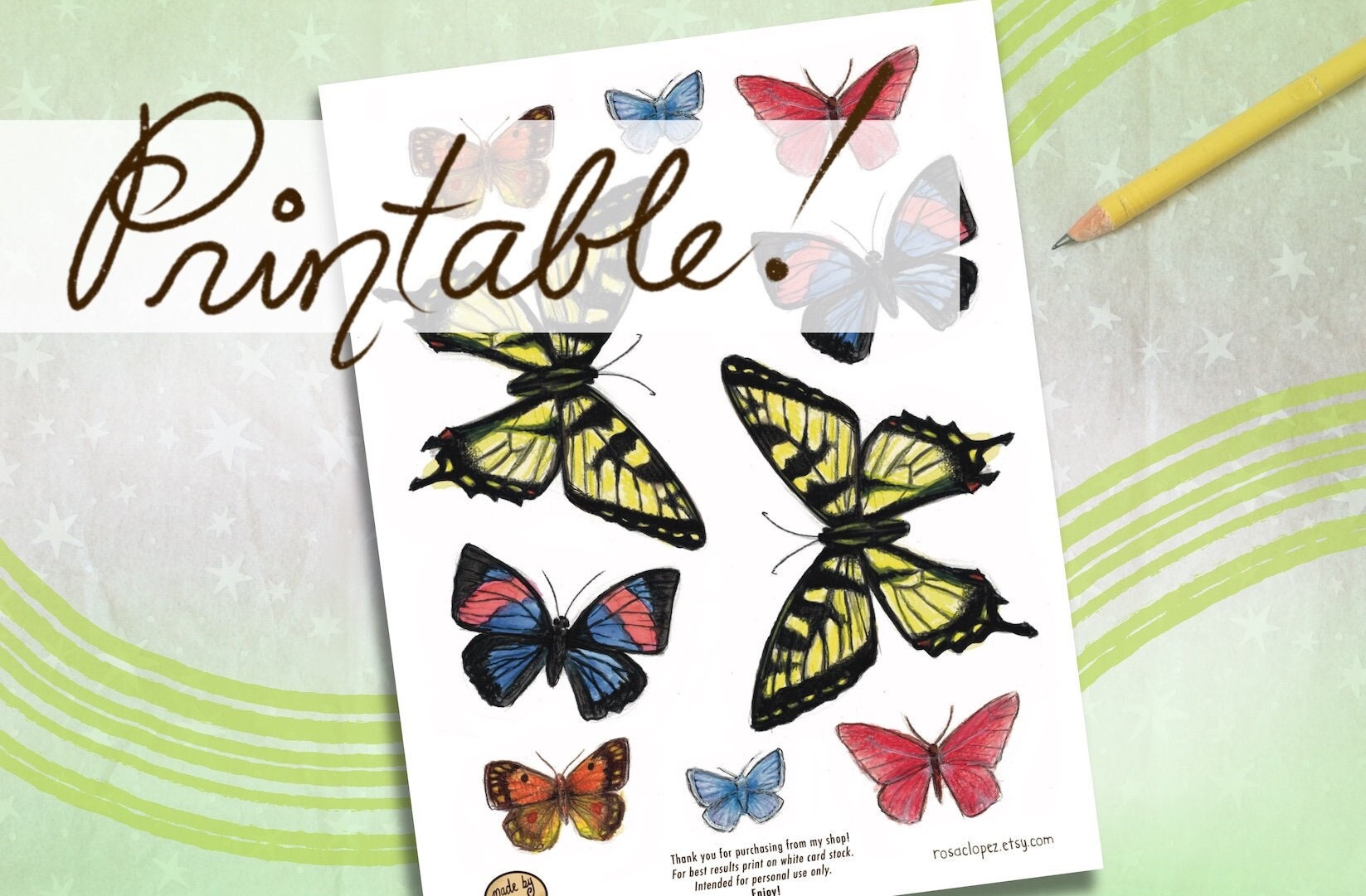 Printable Butterflies, Printable Butterfly Party Favors, Printable ...