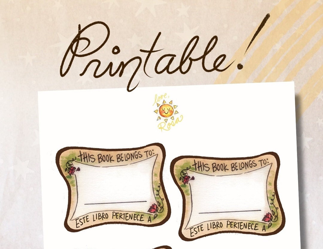 Printable Book Labels, Bilingual Book Belongs to Label, Printable ...
