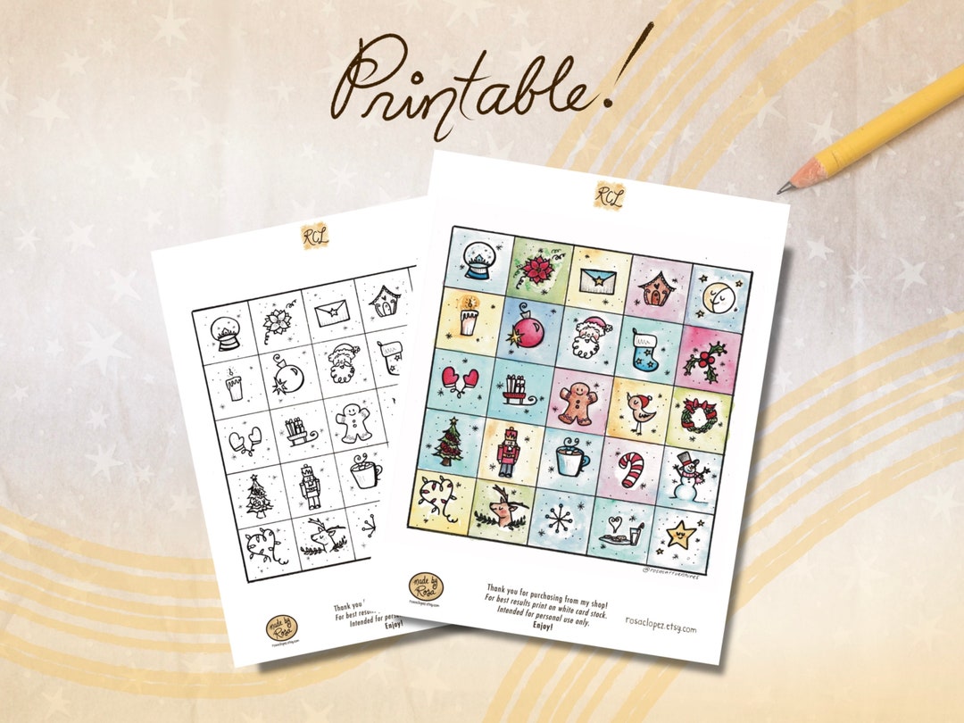 Printable Holiday Memory Game, Holiday Party Favors, Printable ...