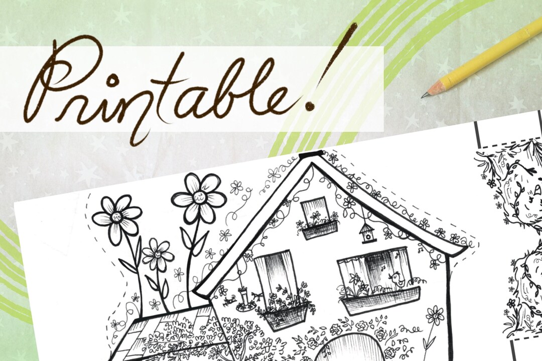 Spring Printable Coloring Page, Printable Easter Card, Galentines Day ...